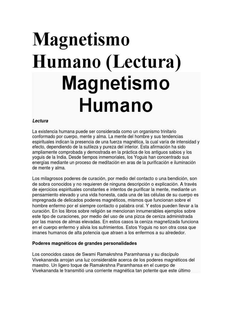 4 . - Magnetismo Humano | PDF | Magnetismo