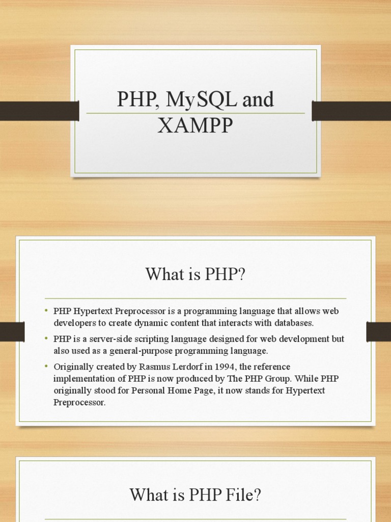 PHP, MySQL and XAMPP: A Complete Guide | PDF | Php | My Sql