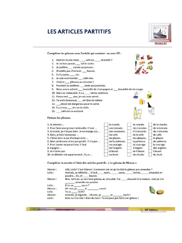 Articles Partitifs Exercice | PDF