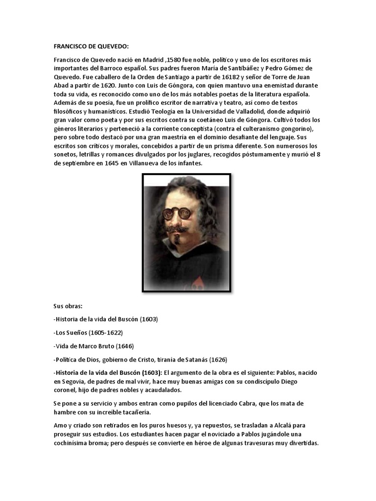 Francisco de Quevedo | PDF | Literatura española | Literatura en español