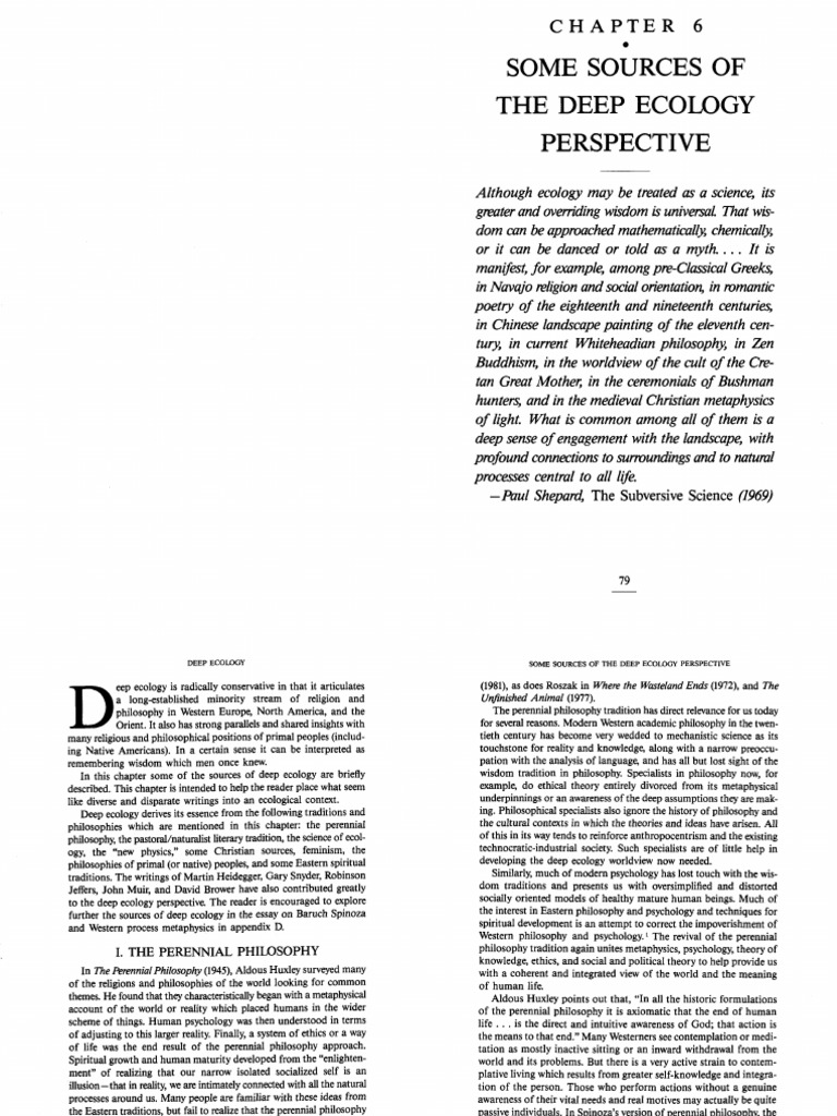 Some Sources of The Deep Ecology Perspective | PDF | Martin Heidegger ...