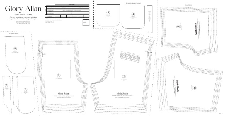 Free Mesh Shorts Sewing Pattern GA011 | PDF | Clothing | Consumer Goods