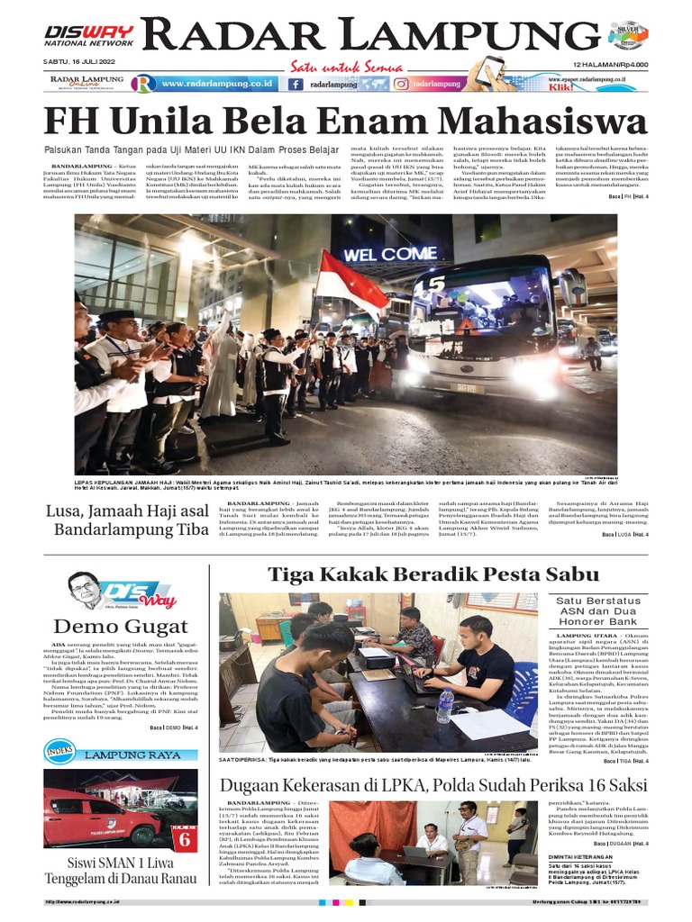 Radar Lampung, 16 Juli 2022 | PDF