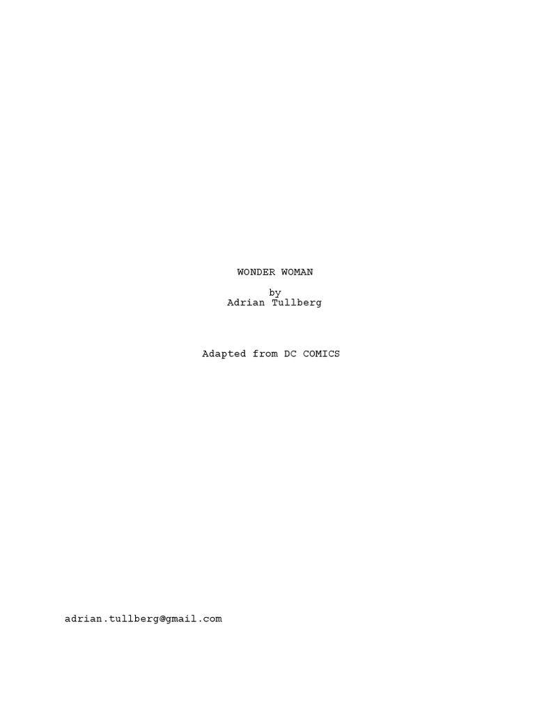Wonder Woman Screenplay | PDF | Wonder Woman | Mirror