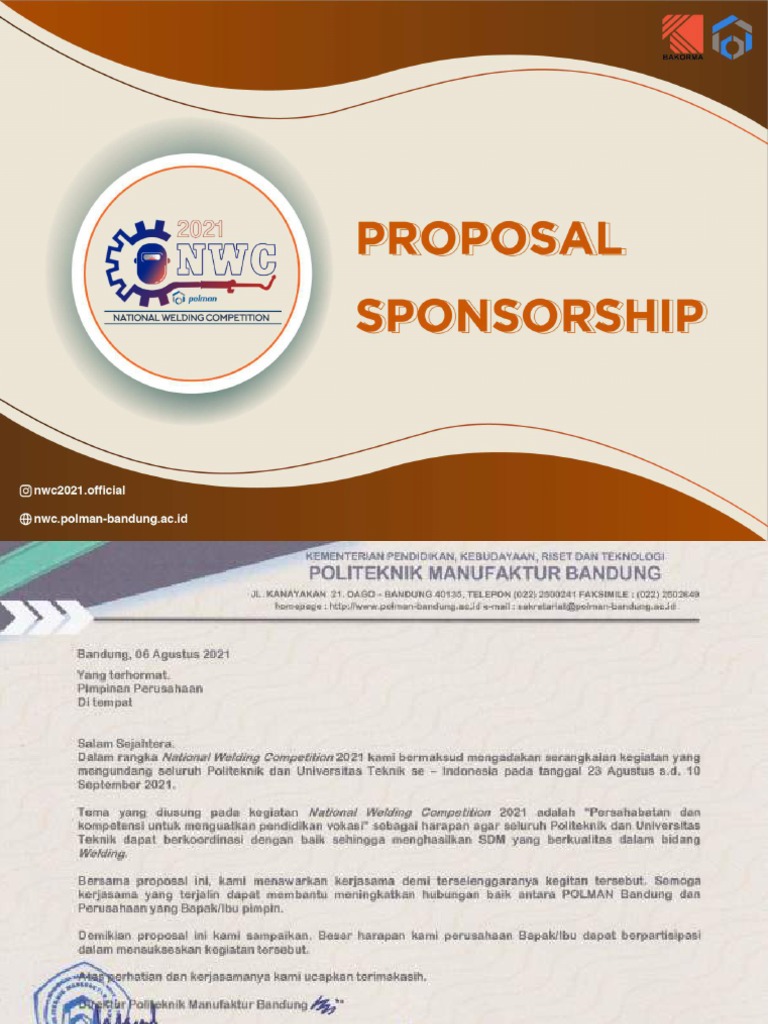 Portofolio NWC - Proposal Sponsorship National Welding Competition 2021 - Riza S Ramadhan ...