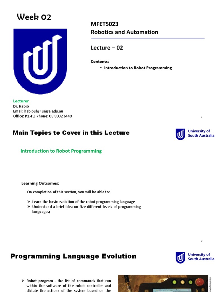 Lecture 2 - Robot Programming | PDF | Computer Programming | Computer ...
