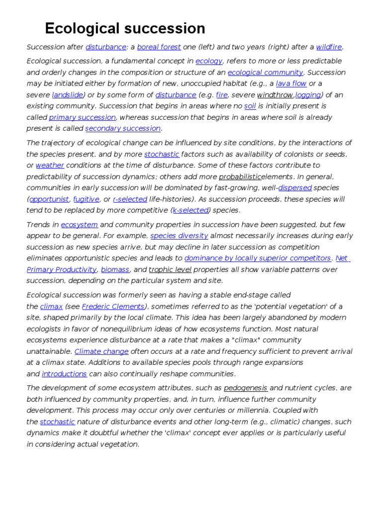 Ecological Succession | PDF | Community Ecology | Landscape Architecture