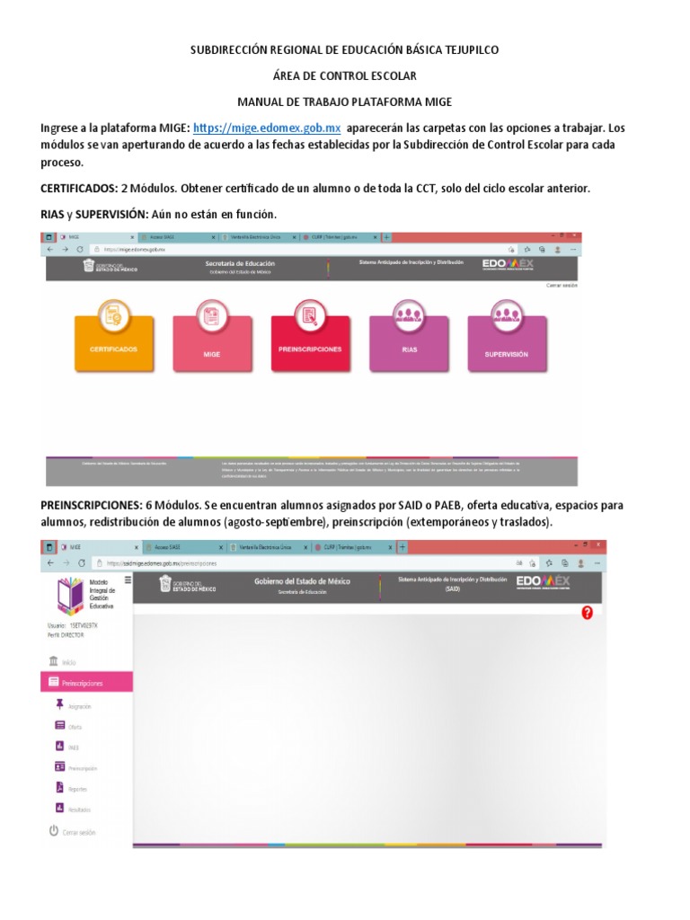 Manual de Trabajo Plataforma MIGE | PDF | Finanzas y dinero