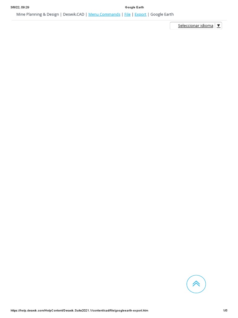 Mine Planning & Design - Deswik - CAD - Google Earth: Menu Commands ...