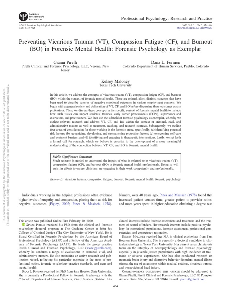 Preventing VT CF and Bo in Forensic Mental Health | PDF | Psychological ...