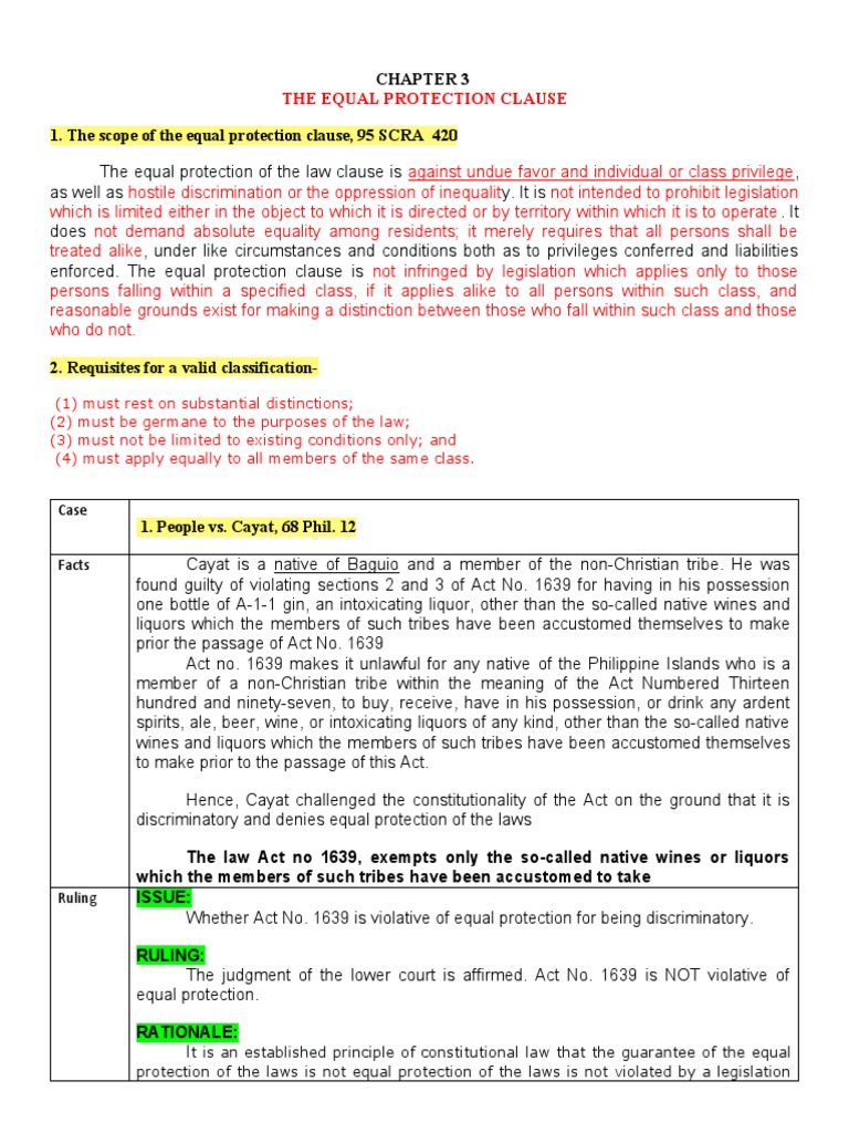 Equal Protection | PDF | Cost Of Living | Equal Protection Clause