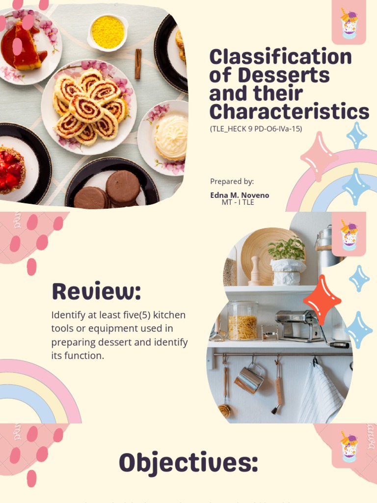 Dessert Classification and Characteristics | PDF | Desserts | Custard