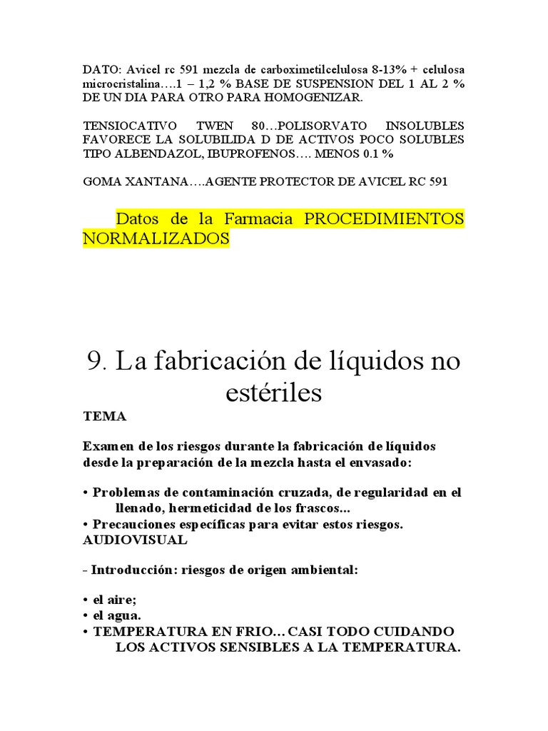 Liquidos No Esteriles | PDF