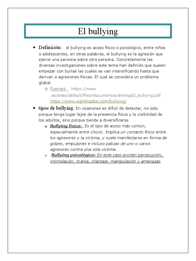 El Bullying | PDF