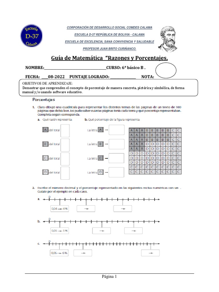 Guia de Razones y Porcentajes 6to B | PDF
