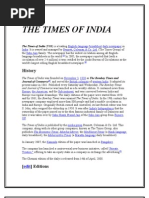 History of The Times of India | PDF | Newspaper Publishing | Newspapers