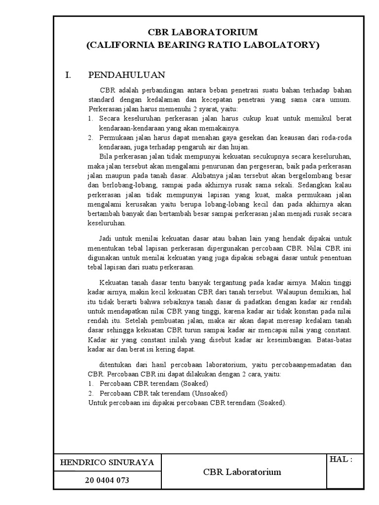 CBR Laboratorium | PDF