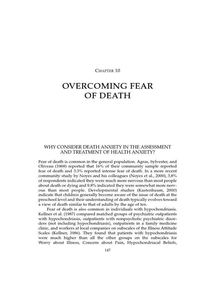 Overcoming Fear of Death: Hapter | PDF | Anxiety | Phobia