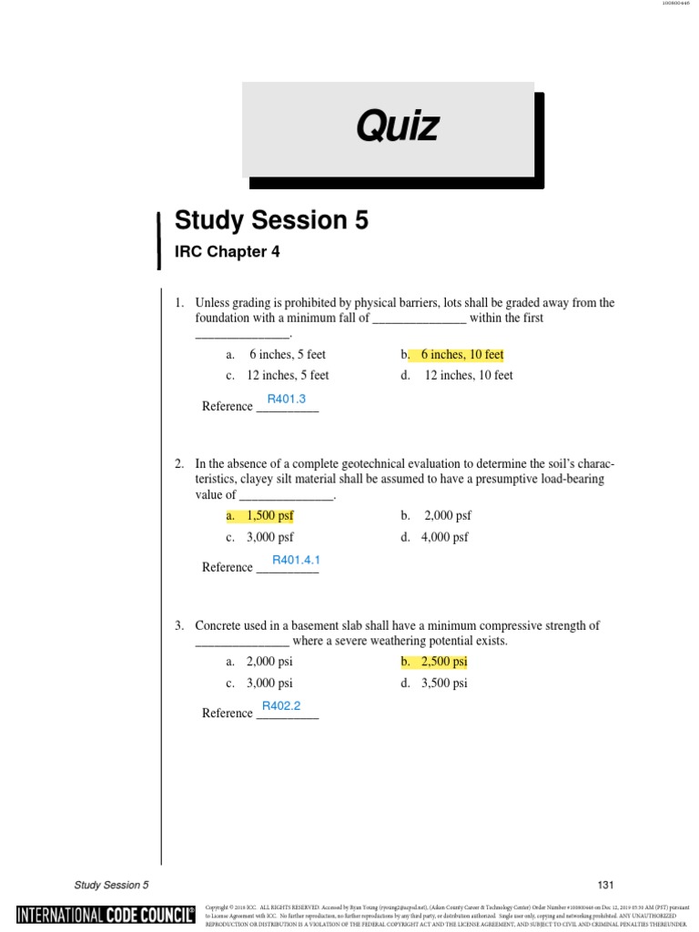 Study Session 5: IRC Chapter 4 | PDF | Copyright | Basement