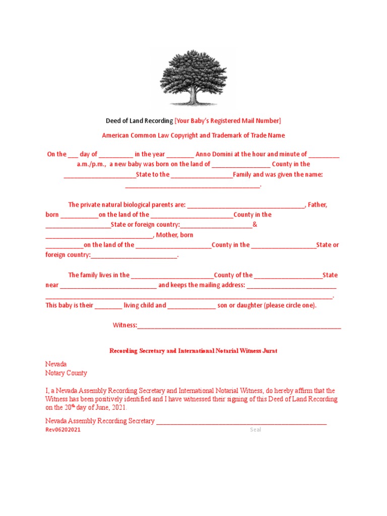 Deed of Land Recording: Recording Secretary and International Notarial ...