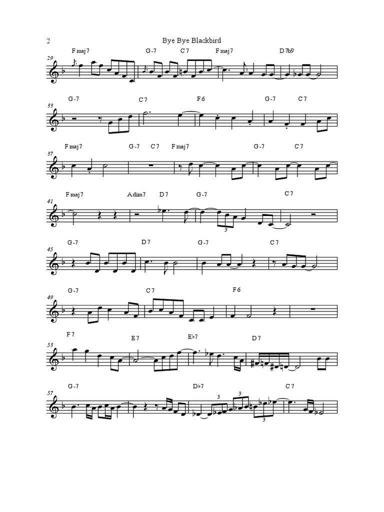 Bye Bye Blackbird Solo | PDF