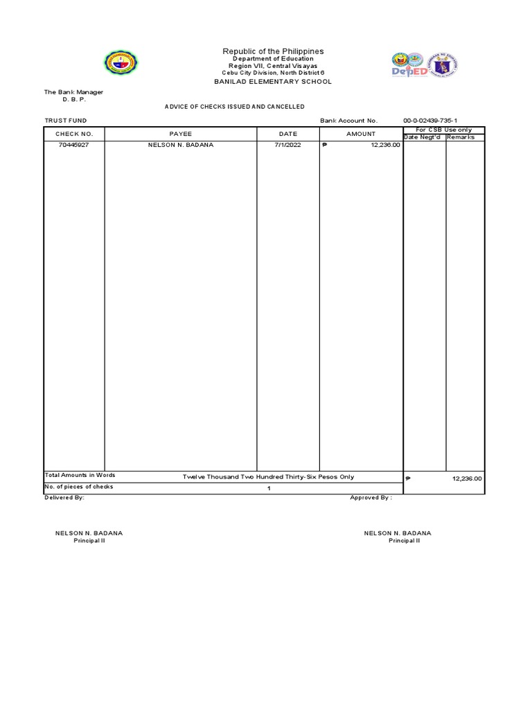 Bank Advice | PDF | Economy Of The Philippines | Economies