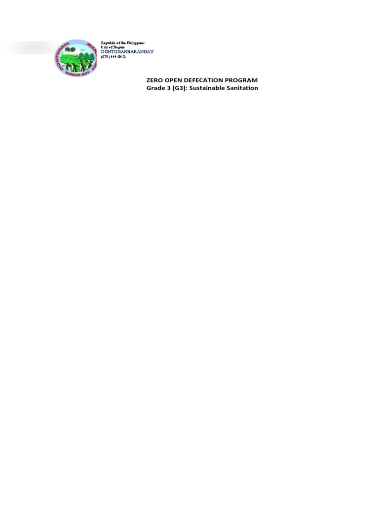 G2 Basic Sanitation Action Plan | PDF | Sanitation | Waste Management