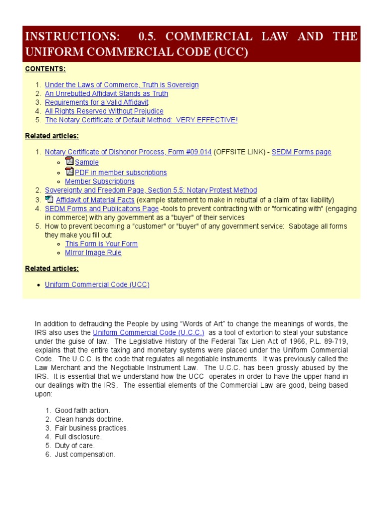 Commercial Law and the Uniform Commercial Code (UCC) Explained | PDF ...