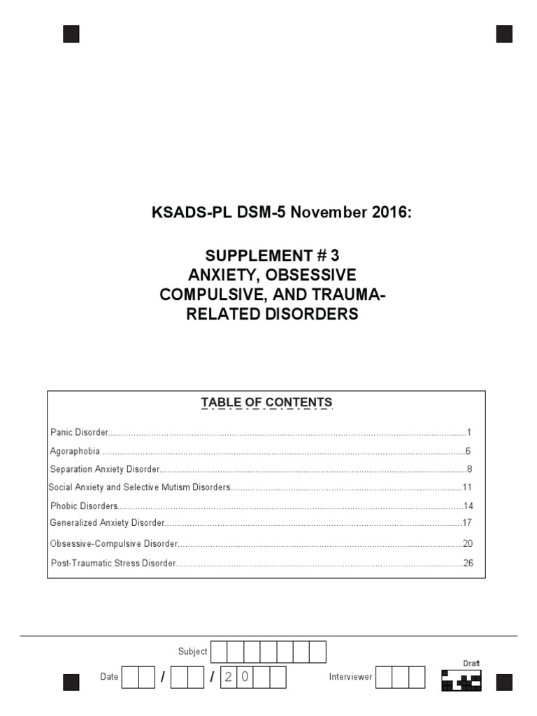 KSADS - DSM - 5 - Anxiety - Obsessive Compulsive and Trauma Related ...