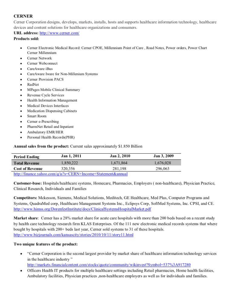 CERNER | PDF