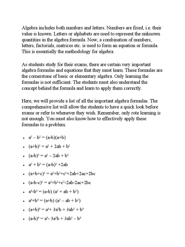 Algebra Basics | PDF | Language Arts & Discipline | Teaching Methods ...