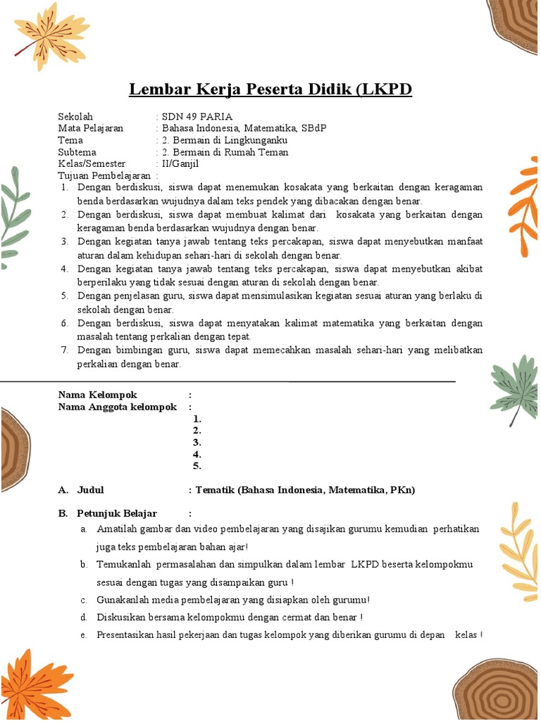 Format LKPD Fitrah 2 | PDF