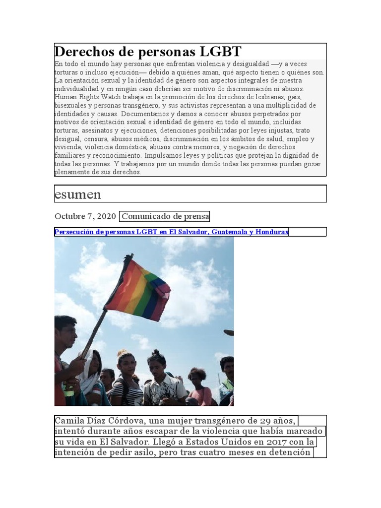 Violencia y derechos LGBT en América Central | PDF | Estudios LGBTQIA+ ...
