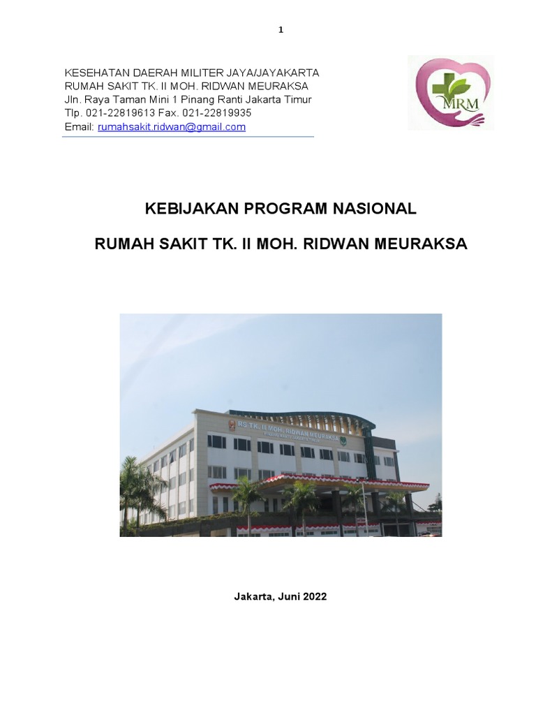 Kebijakan Program Nasional Rumah Sakit TK. II Moh Ridwan Meuraksa | PDF