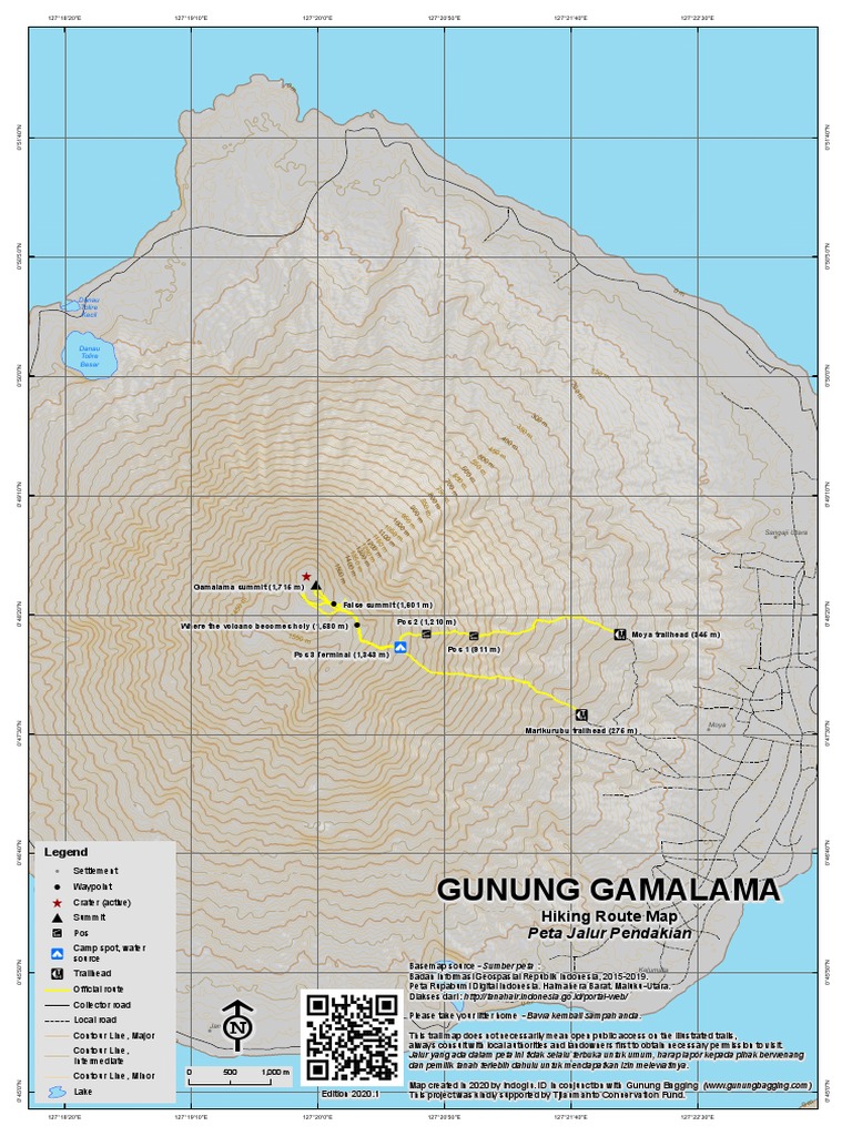 Peta Jalur Pendakian Gunung Gamalama | PDF | Geography | Earth Sciences