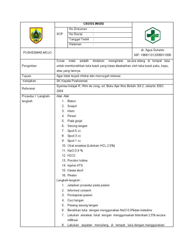 Sop Cross Insisi | PDF