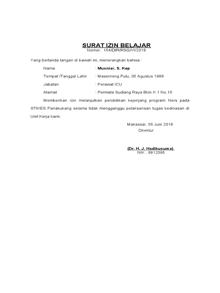 Permohonan Izin Belajar | PDF