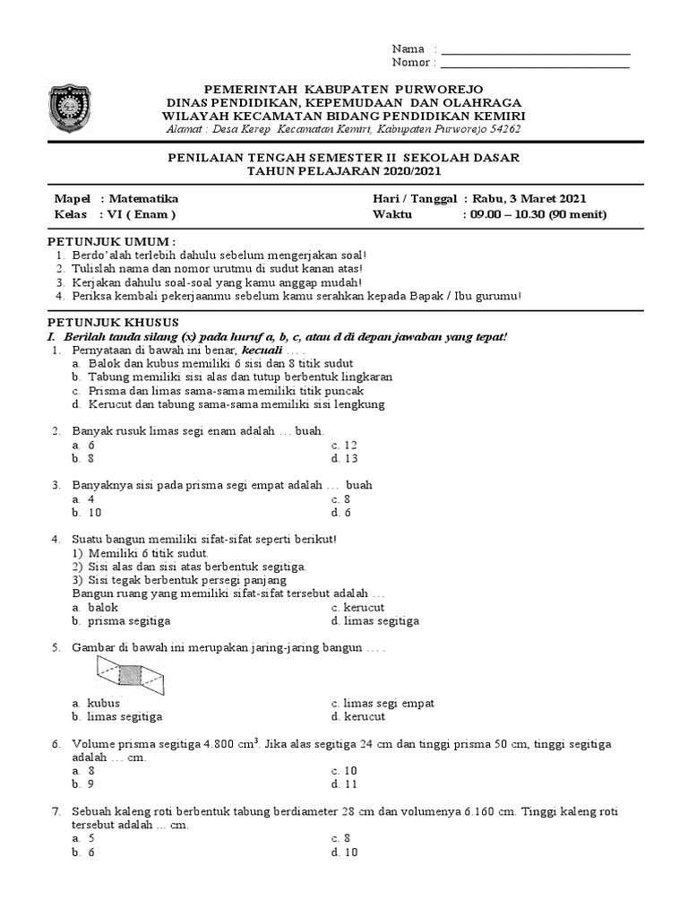 Kelas 6 Matematika | PDF