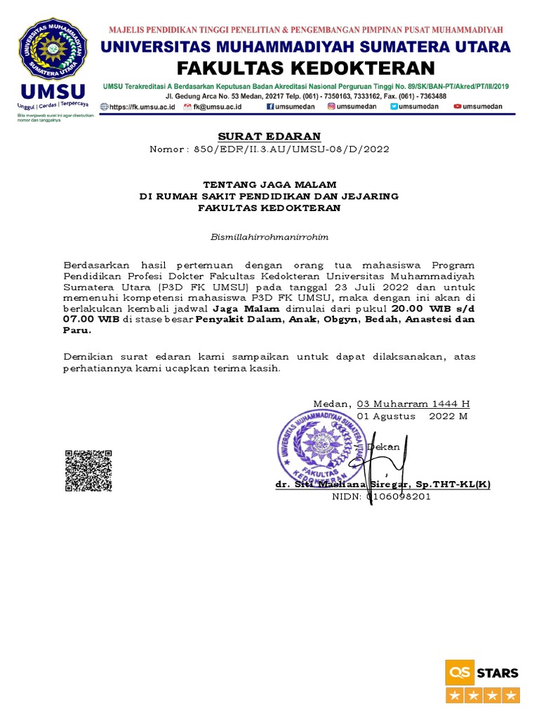 850 - SURAT EDARAN Jaga Malam Di Rumah Sakit | PDF 850 - SURAT EDARAN Jaga Malam Di Rumah Sakit | PDF
