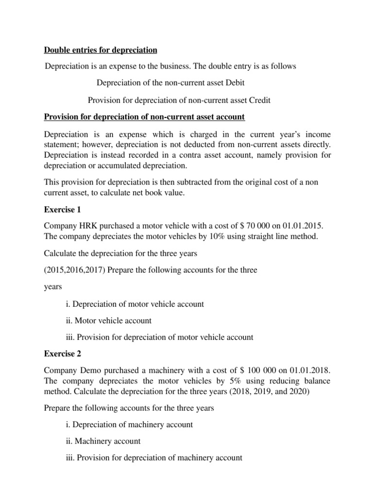 Double Entries For Depreciation | PDF | Business | Finance & Money ...