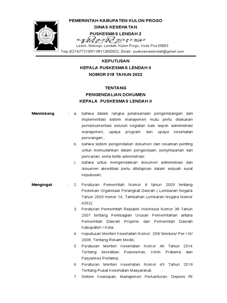 SK Pengendalian Dokumen - Review | PDF