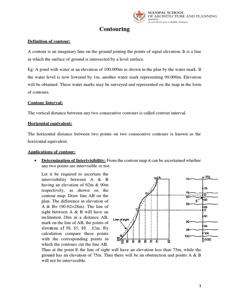 Contouring - Notes | PDF | Contour Line | Area