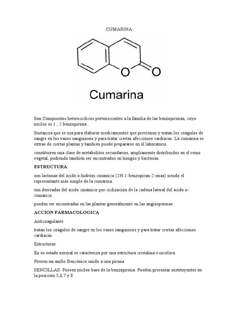 Que Son Las Cumarinas | PDF | Medicina CLINICA | Medicina