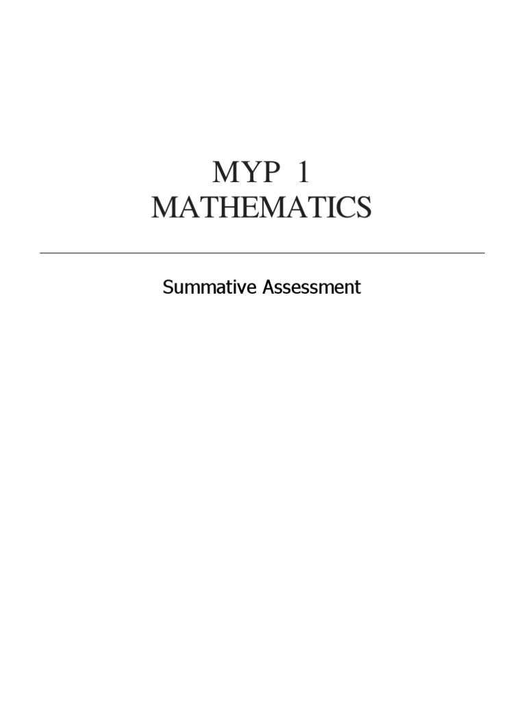 Summative Assessment of MYP 1 Math | PDF | Elementary Mathematics ...
