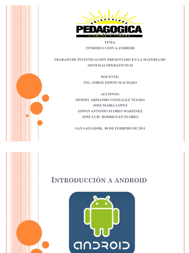 Presentacion Android | PDF | Android (sistema operativo) | Informática