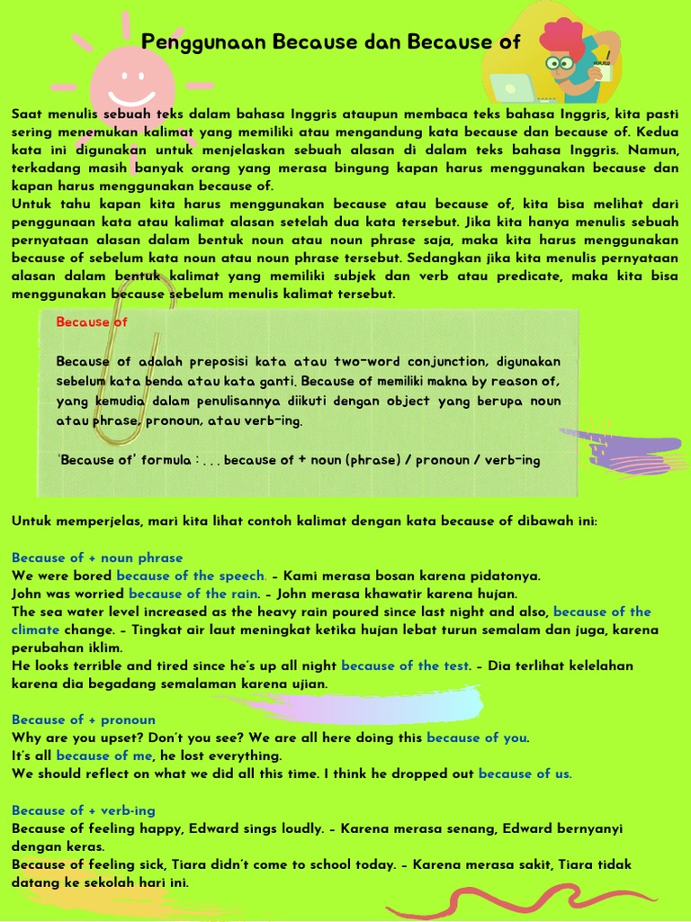 Because vs Because of | PDF