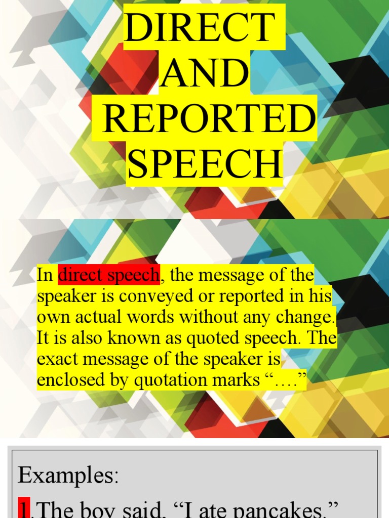 Direct and Indirect Speech | PDF | Verb | Question