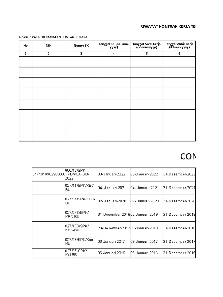 File & Contoh Riwayat Pekerjaan | PDF
