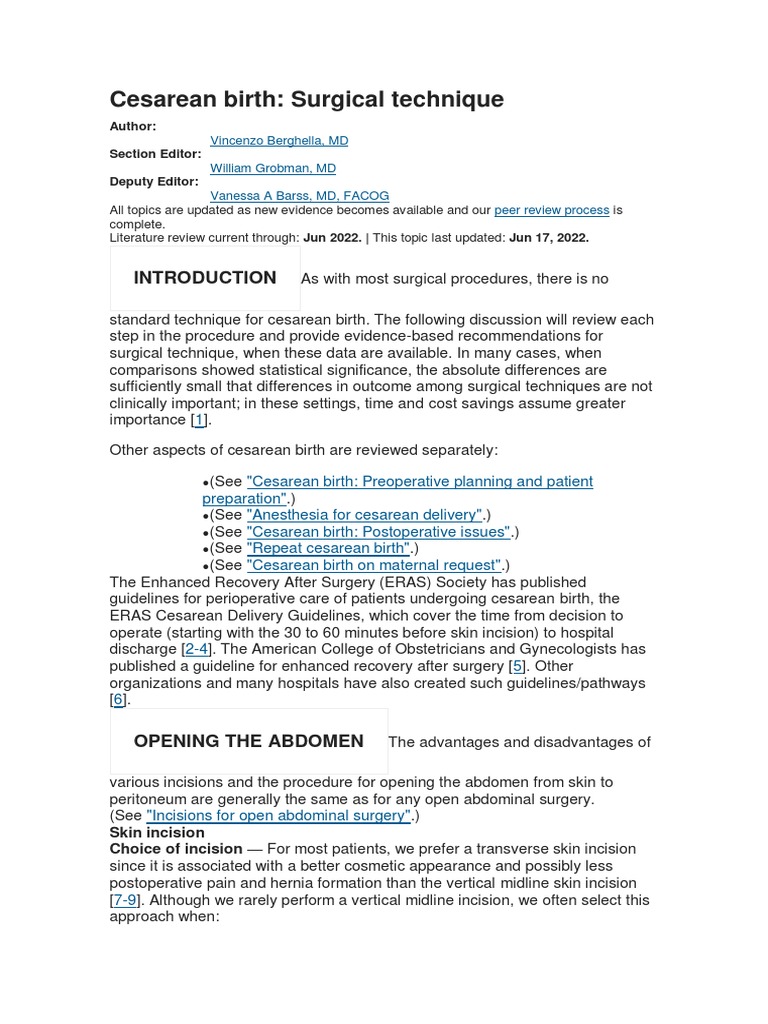 Cesarean Birth | PDF | Caesarean Section | Childbirth