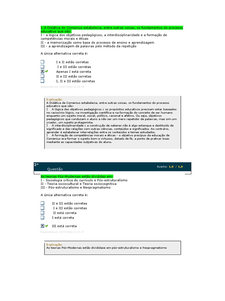 AV Simulado Teste e Verificando | PDF | Aprendizado | Sociologia